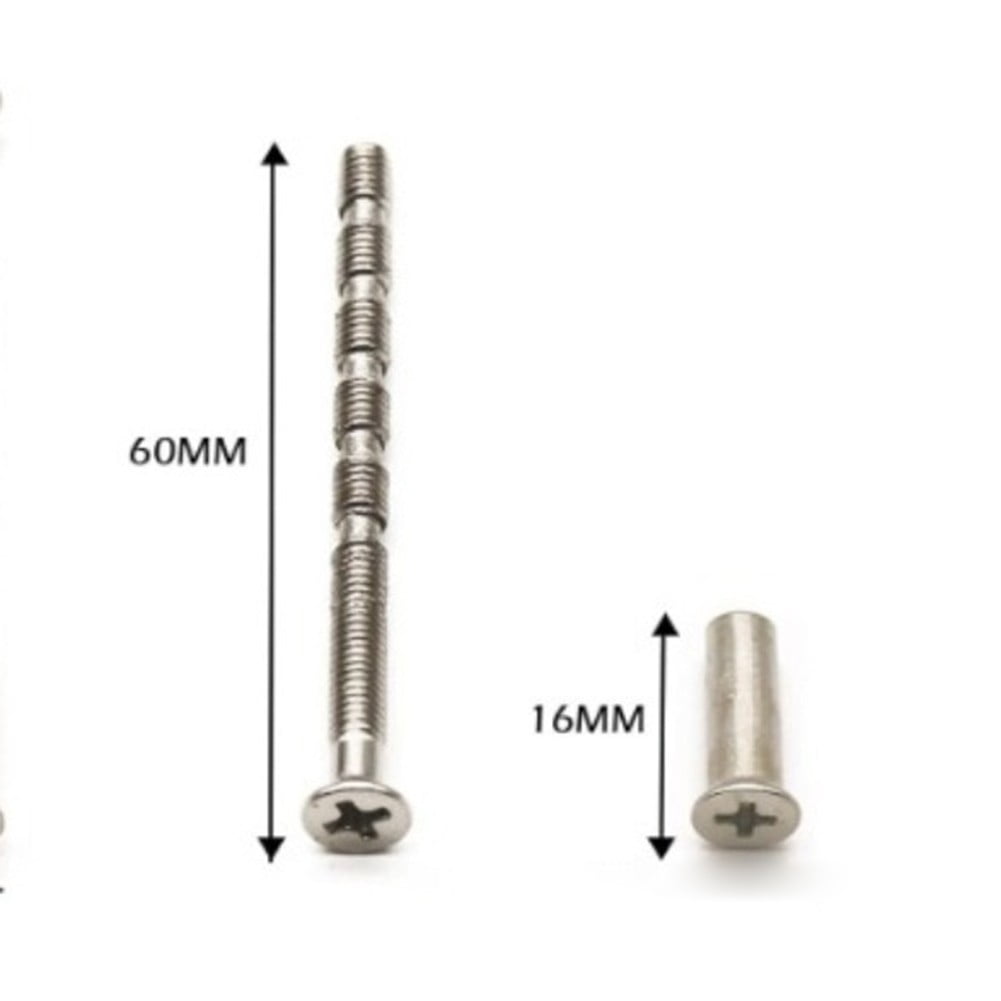 Goodhd Cross Screw 60Mm Nut 16Mm Iron Nickel Plated Countersunk Screw ...