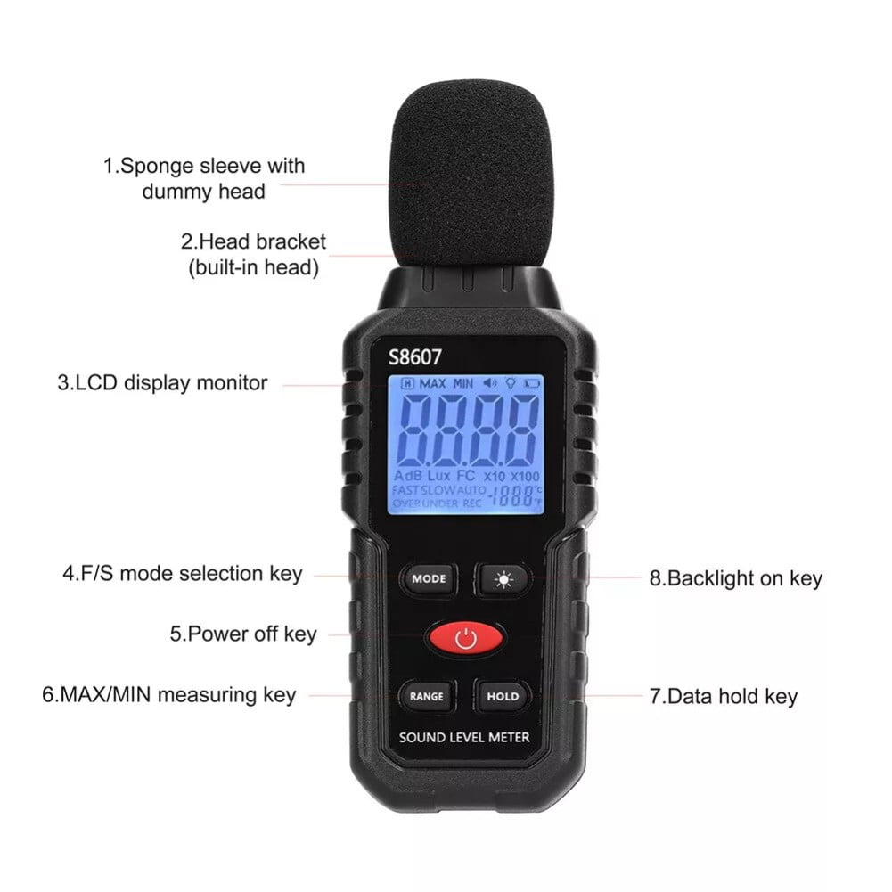 Goodhd Decibel Tester Noise Level Meter Digital Sound Environment ...