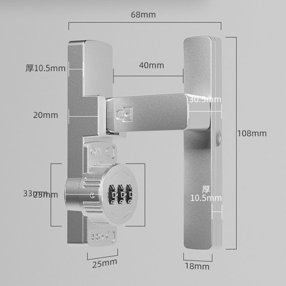 Goodhd Door Latch 90 Degrees Sliding Door Lock Free-Punch Interior Door ...