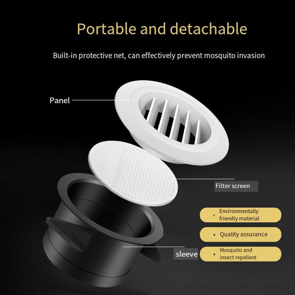 Goodhd Duct Vents Round Louvered Vents Interior Abs Grille Ventilation ...