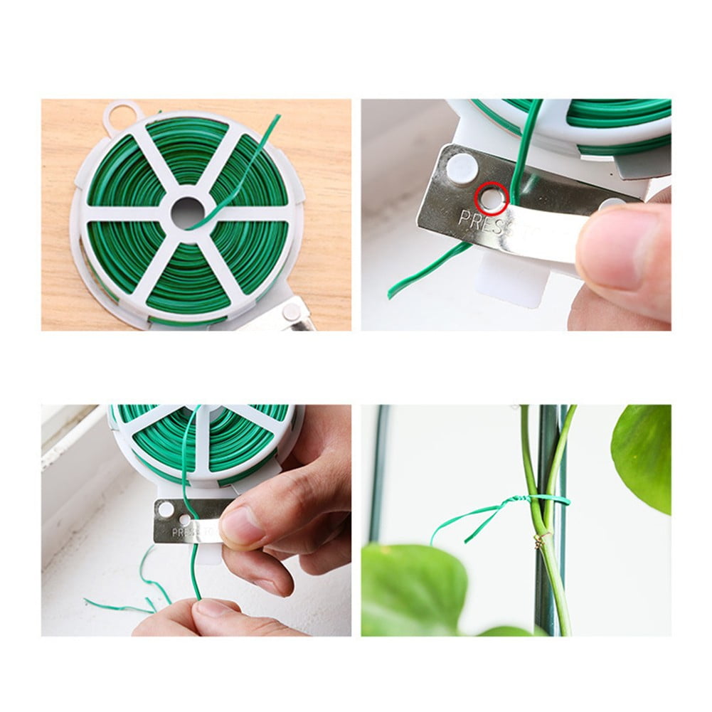 Goodhd Flexible Garden Plant Support Green Fixing Tie Wire Strapping ...