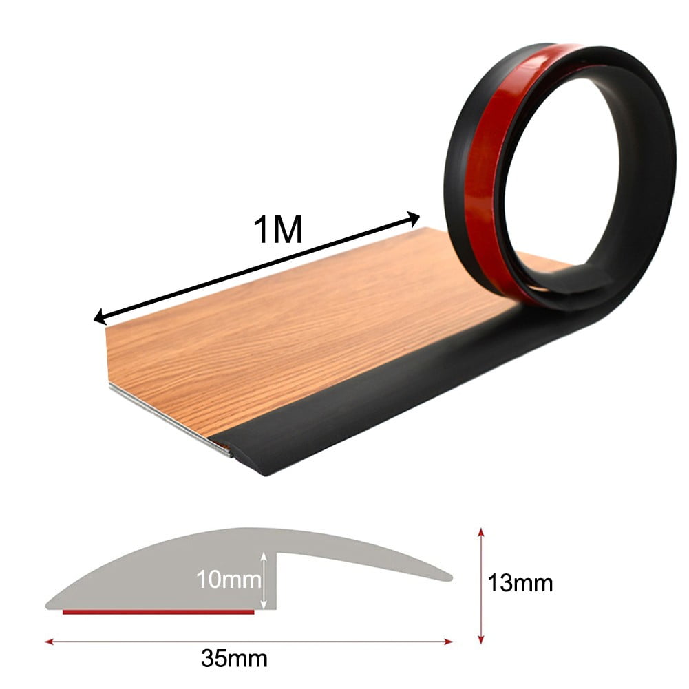 Goodhd Floor Transition Strip Flat Laminate Floor Cover Strip 1M,Black ...