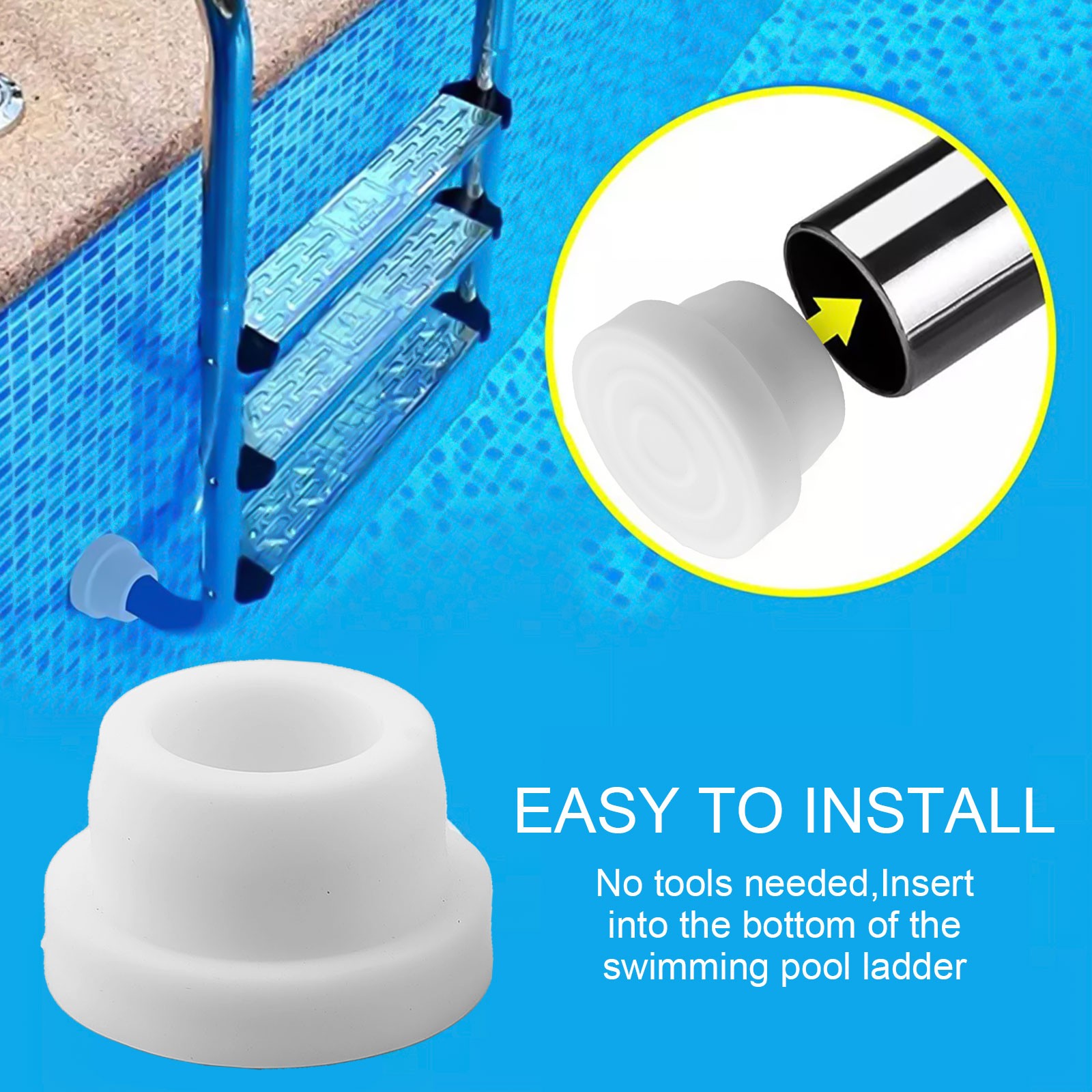 Goodhd For 2 X Pool Ladder Bumpers White Inner Cover Compatible With .9 ...