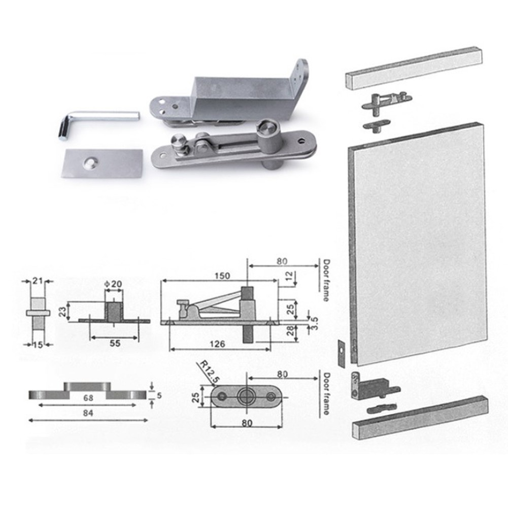 Goodhd For 360 Degree Rotating Wooden Door Hinge With Upper And Lower ...