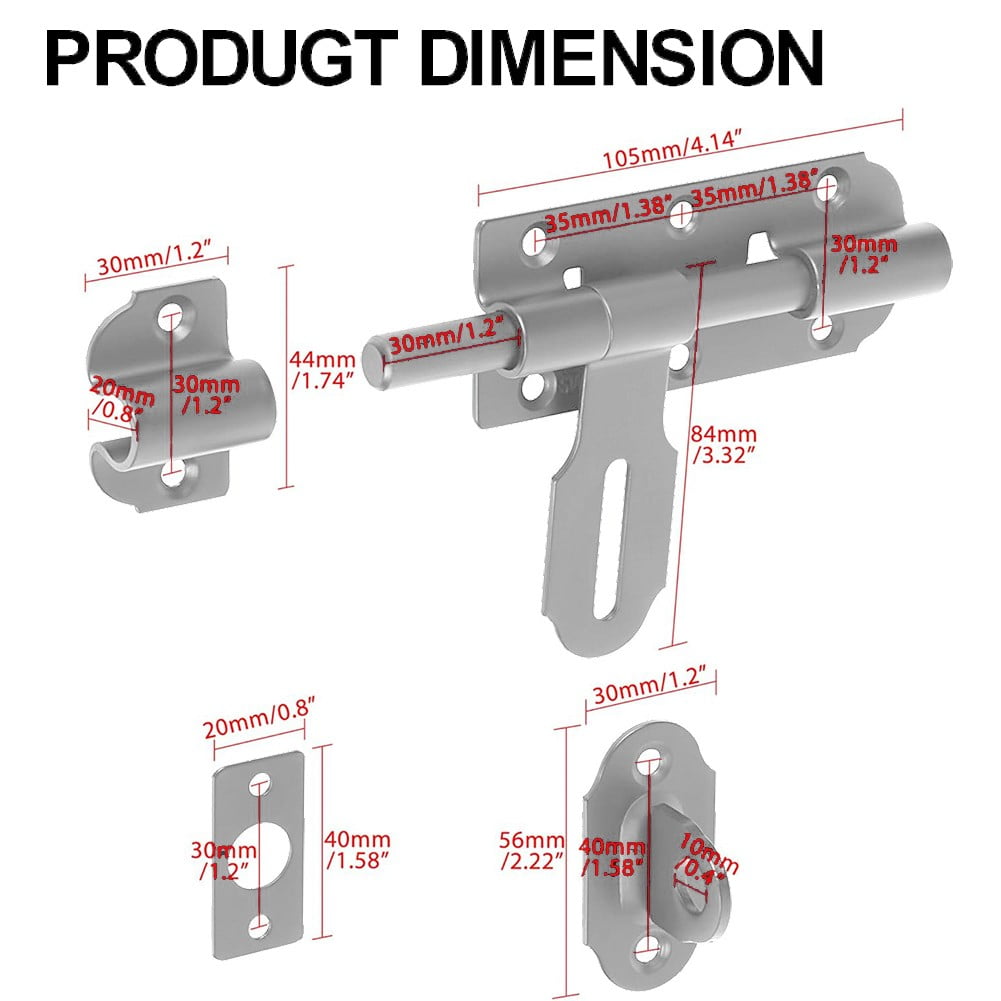 Goodhd Garden Gate Bolts，Slide Door Bolt Locks Latch For External ...