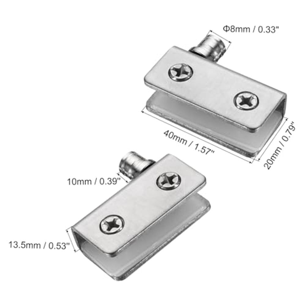 Goodhd Glass Door Hinge 12 Pieces Stainless Steel Pivot Hinge Clips For ...
