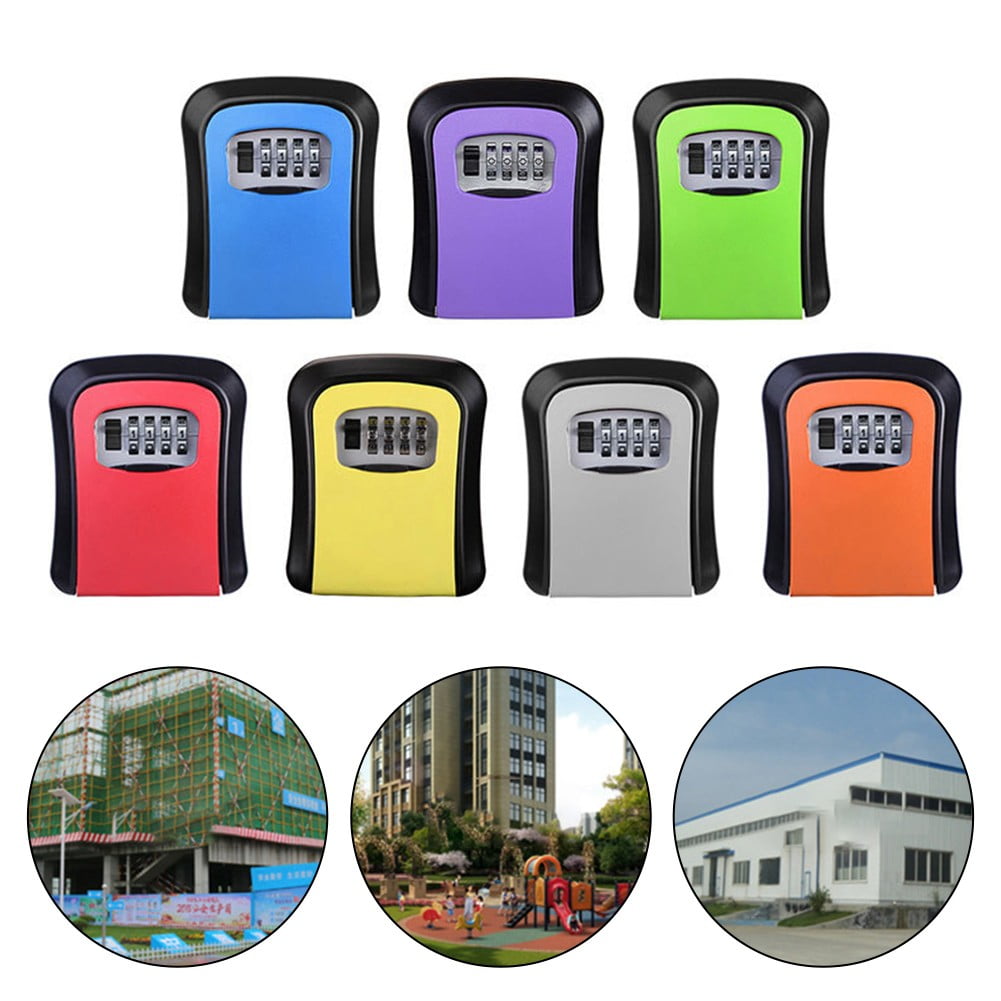 Goodhd Key Lock Box Wall-Mounted 4-Digit Password Security Storage Case ...