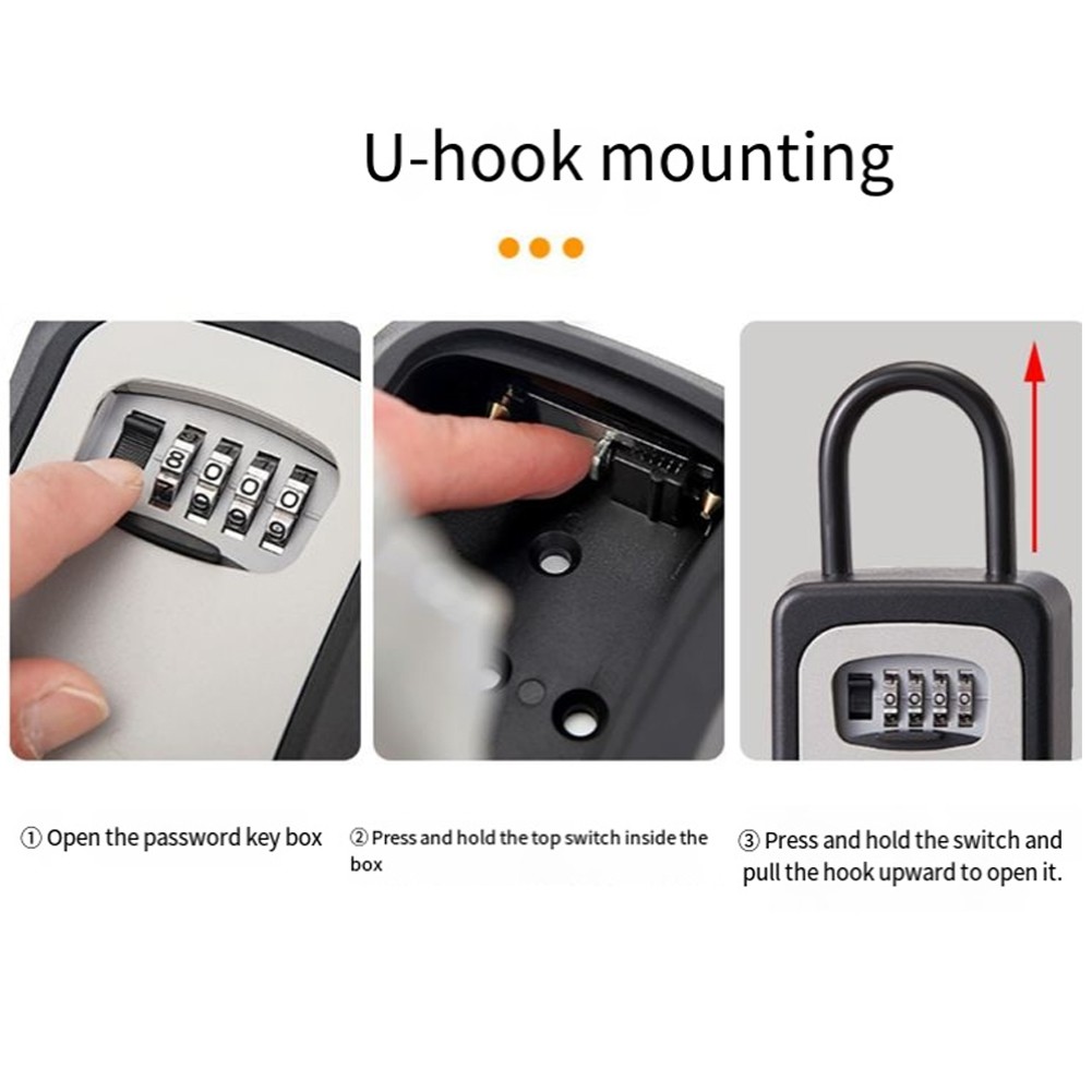 Goodhd Key Safe Lock Box Outdoor Key Lock Box Storage Key Full Metal ...