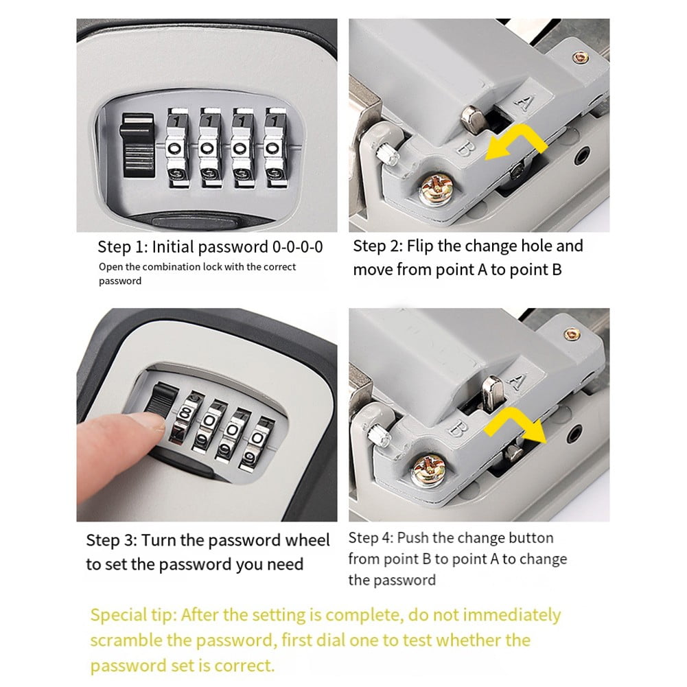 Goodhd Key Safe Lock Box Outdoor Key Lock Box Storage Key Full Metal ...