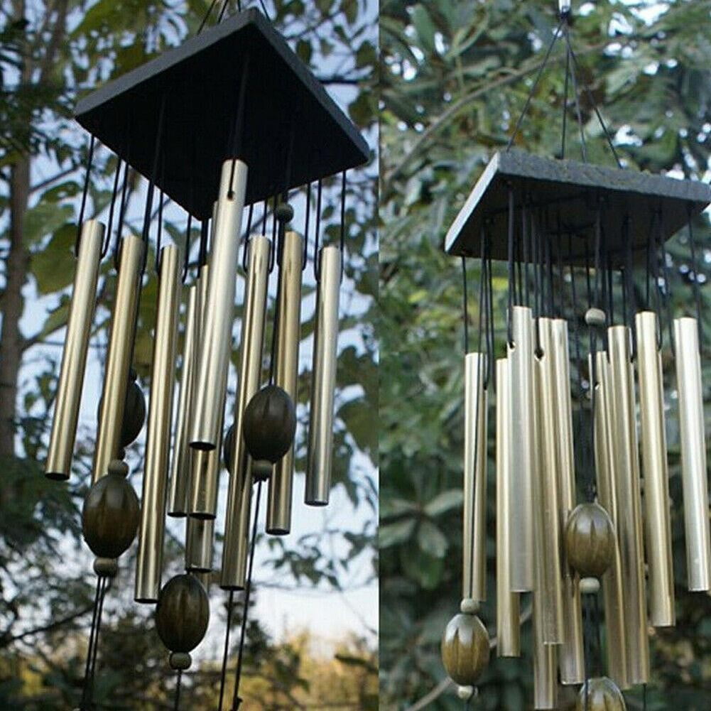 Goodhd Large Wind Chimes Bell Stainless Butterfly 12 Tube Outdoor ...