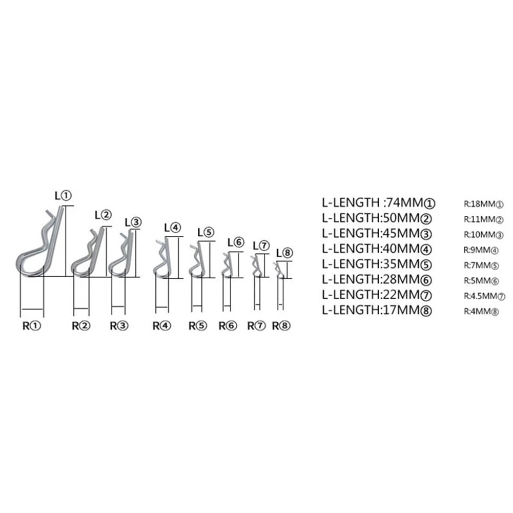 Goodhd Metal Pins R-Type Cotter Pins Wave Latch Bolt Locking Pin Split ...