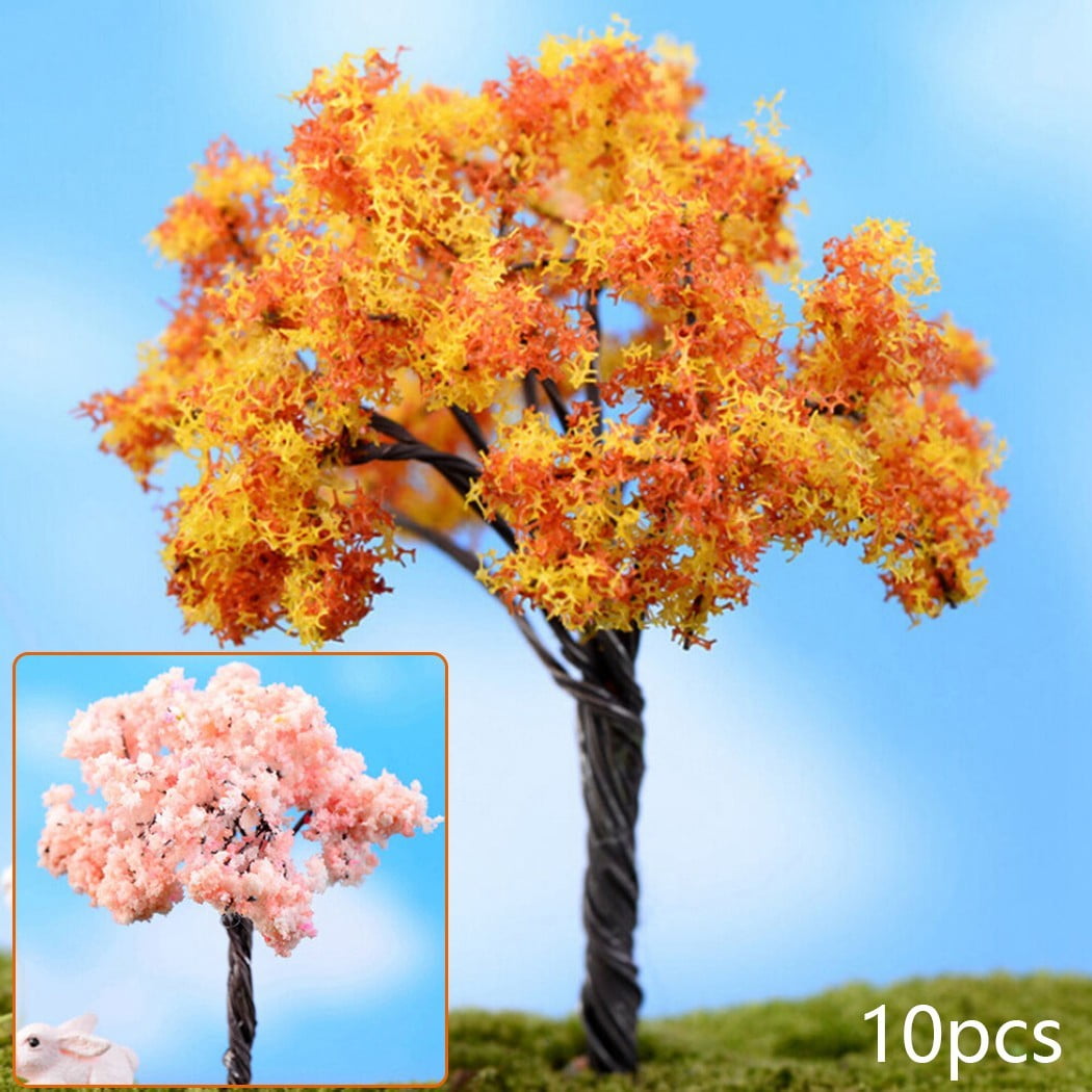 Goodhd Miniature Sakura Tree Plants Fairy Garden Accessories Dollhouse ...