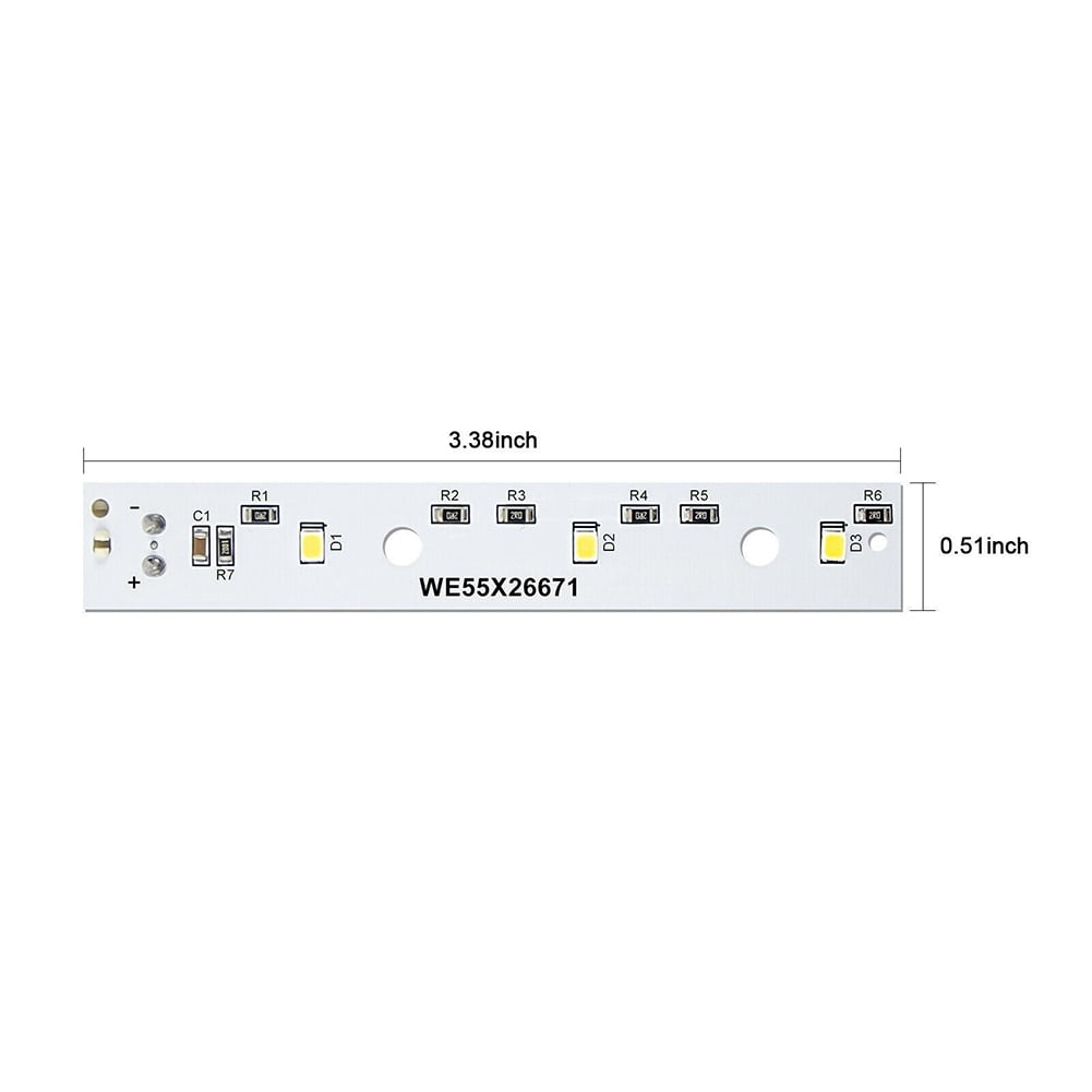 Goodhd New WR55X26671 LED Light Board For GE Refrigerators LED Strip ...