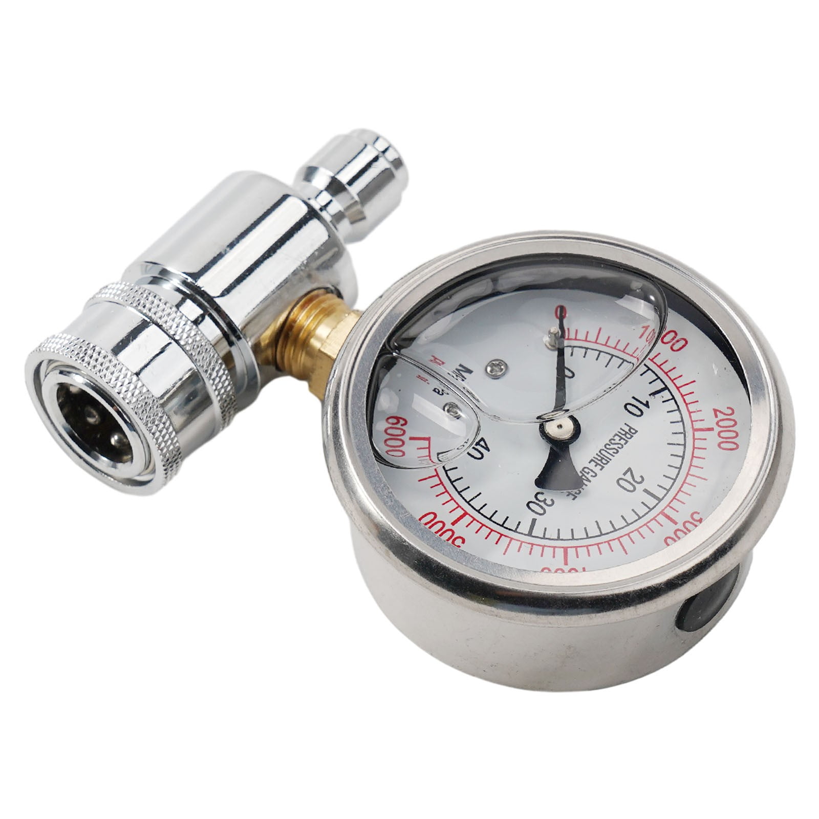 Goodhd Pressure Washer Pump 6000 Psi Pressure Gauge Meter Quick Connect ...