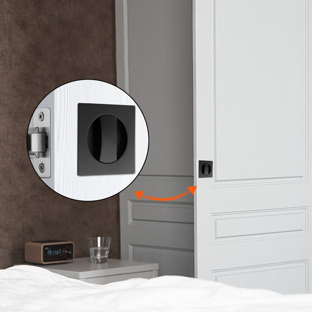 Goodhd Privacy Hardware For Double Hook Pocket Door Lock Bed Black ...