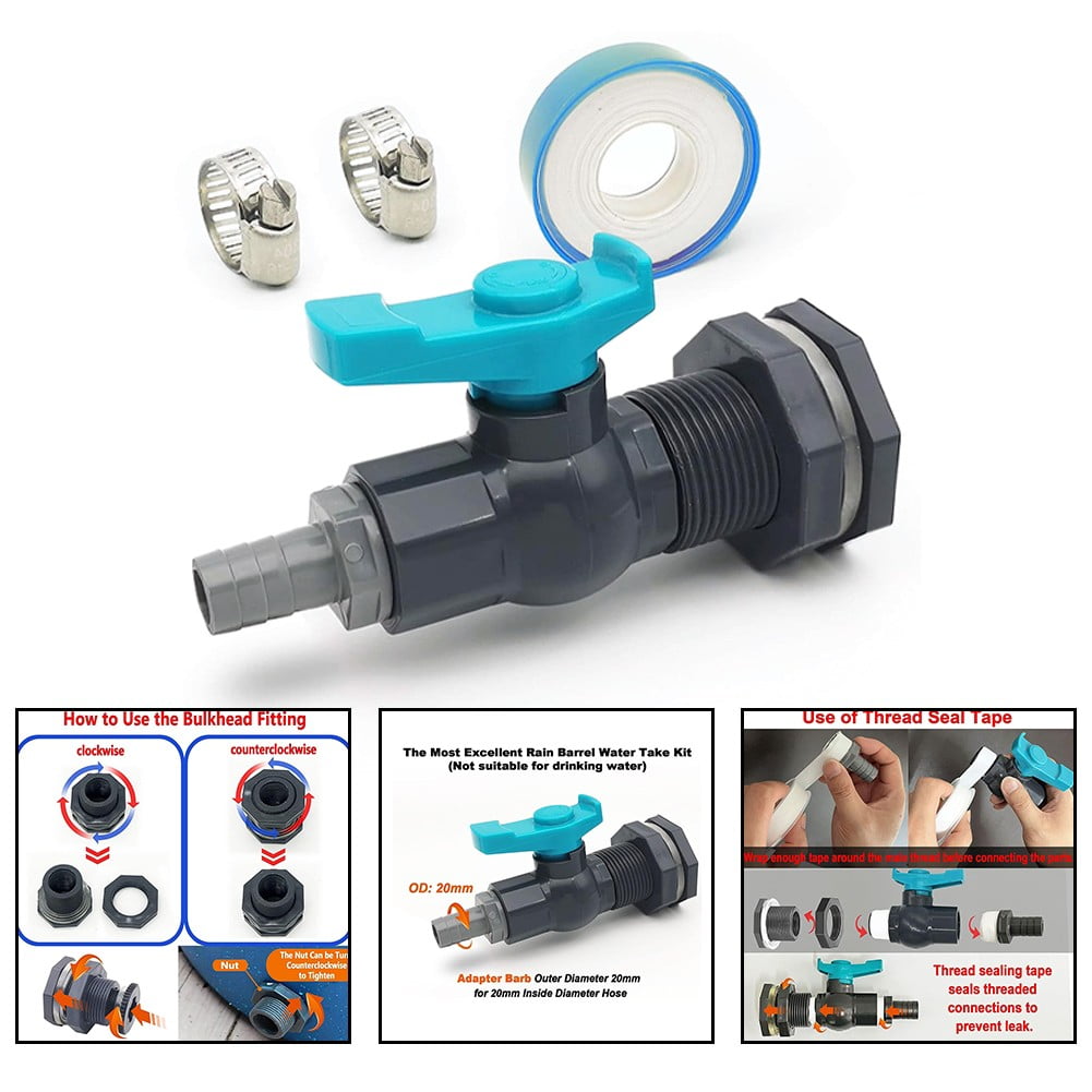 Goodhd Pvc Faucet Kit Water Diverter Kit With Bulkhead Fitting For 25Mm ...