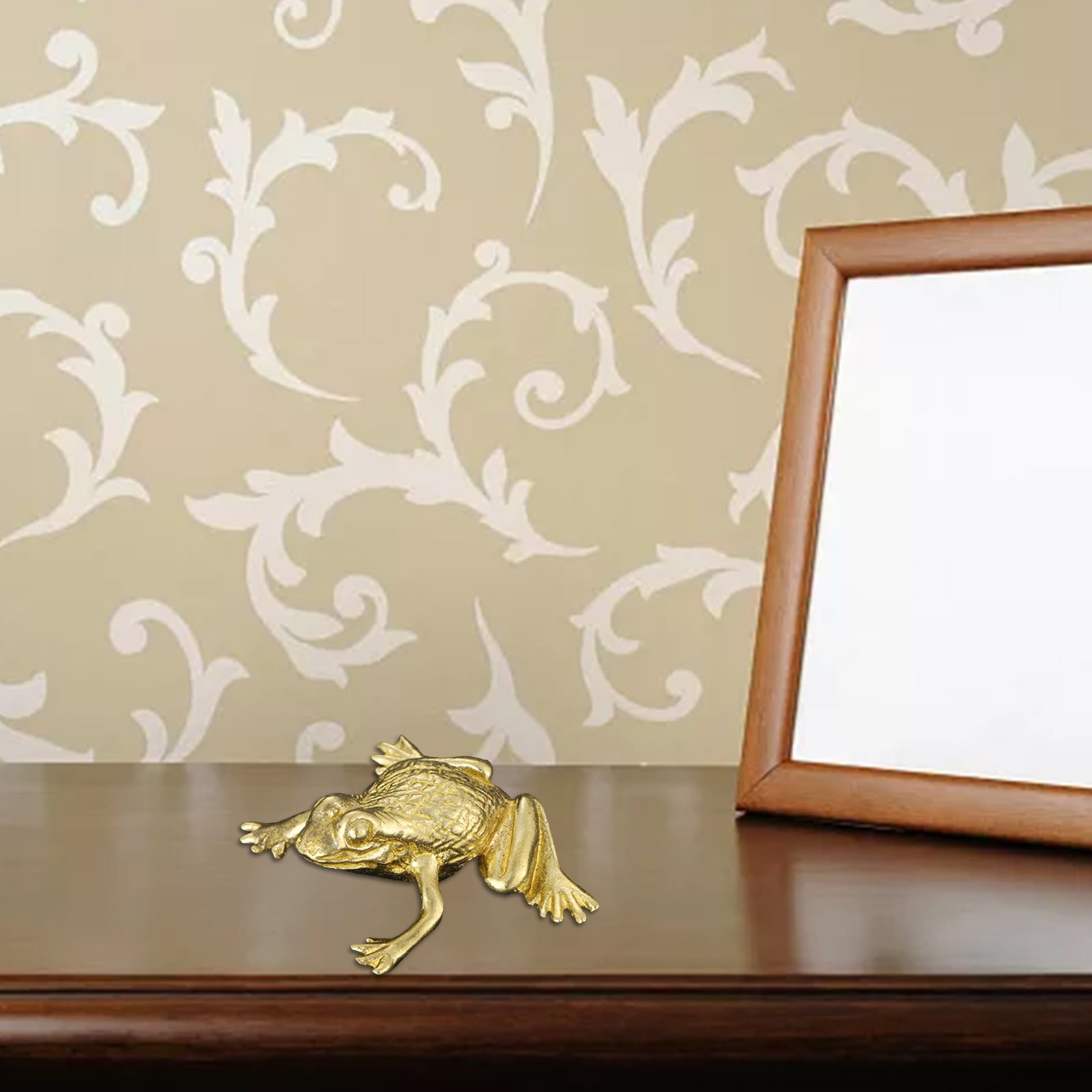 Goodhd Retro Brass Frogs Statue Brass Craft Figurine Golden Brass Toad ...