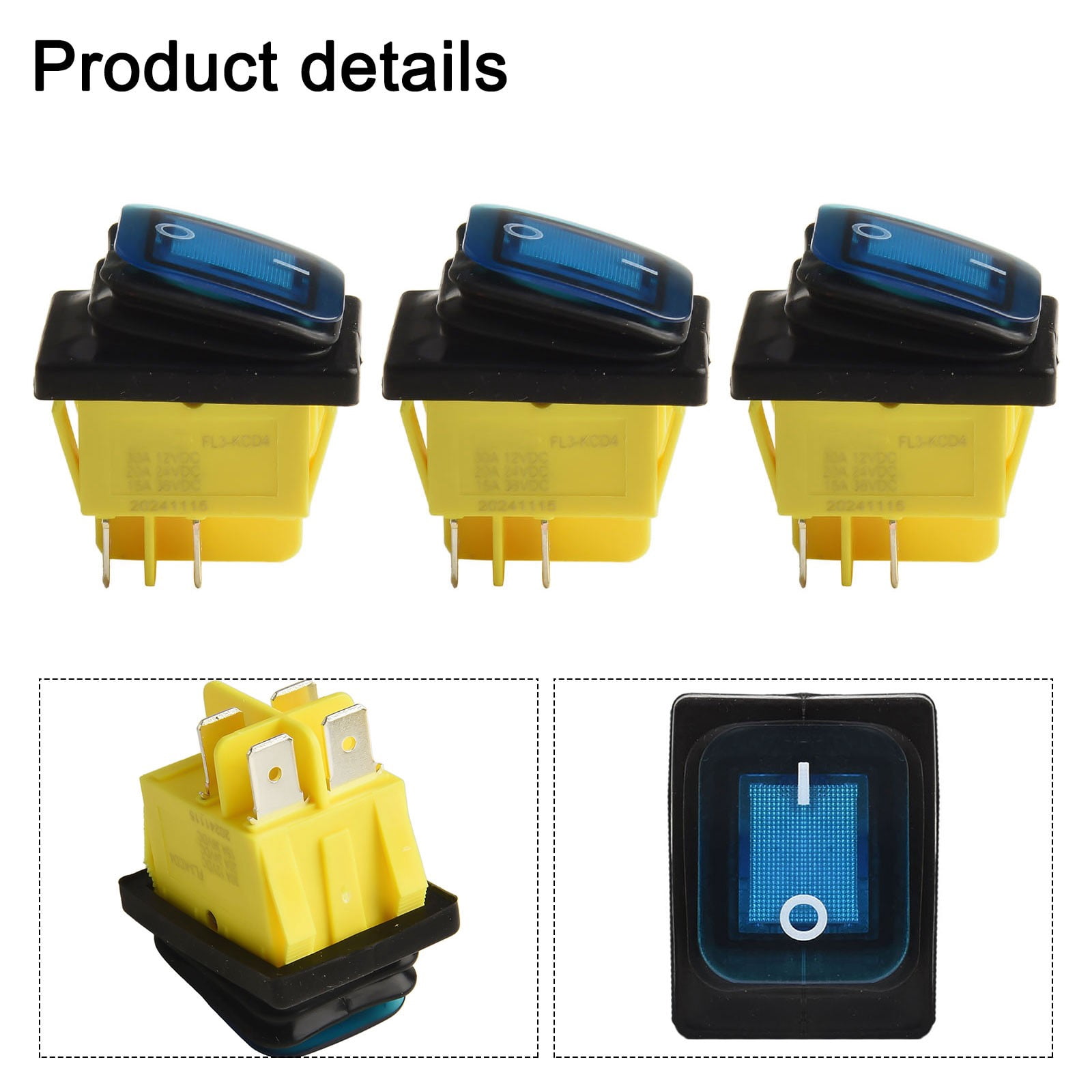 Goodhd Rocker Switch,Toggle Switch For Boats,4P 30A Waterproof Rocker ...