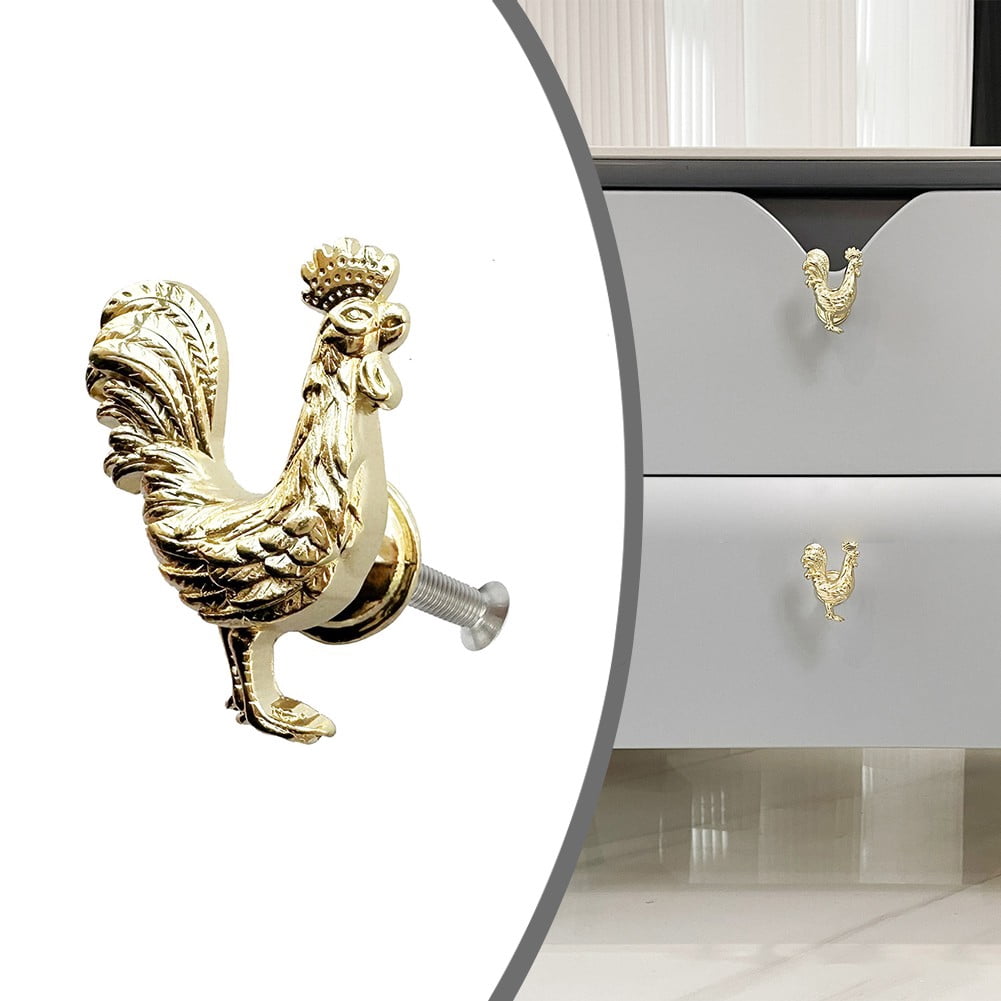 Goodhd Rooster Cabinet Knobs Drawer Decorative Metal Alloy Rooster Knob ...