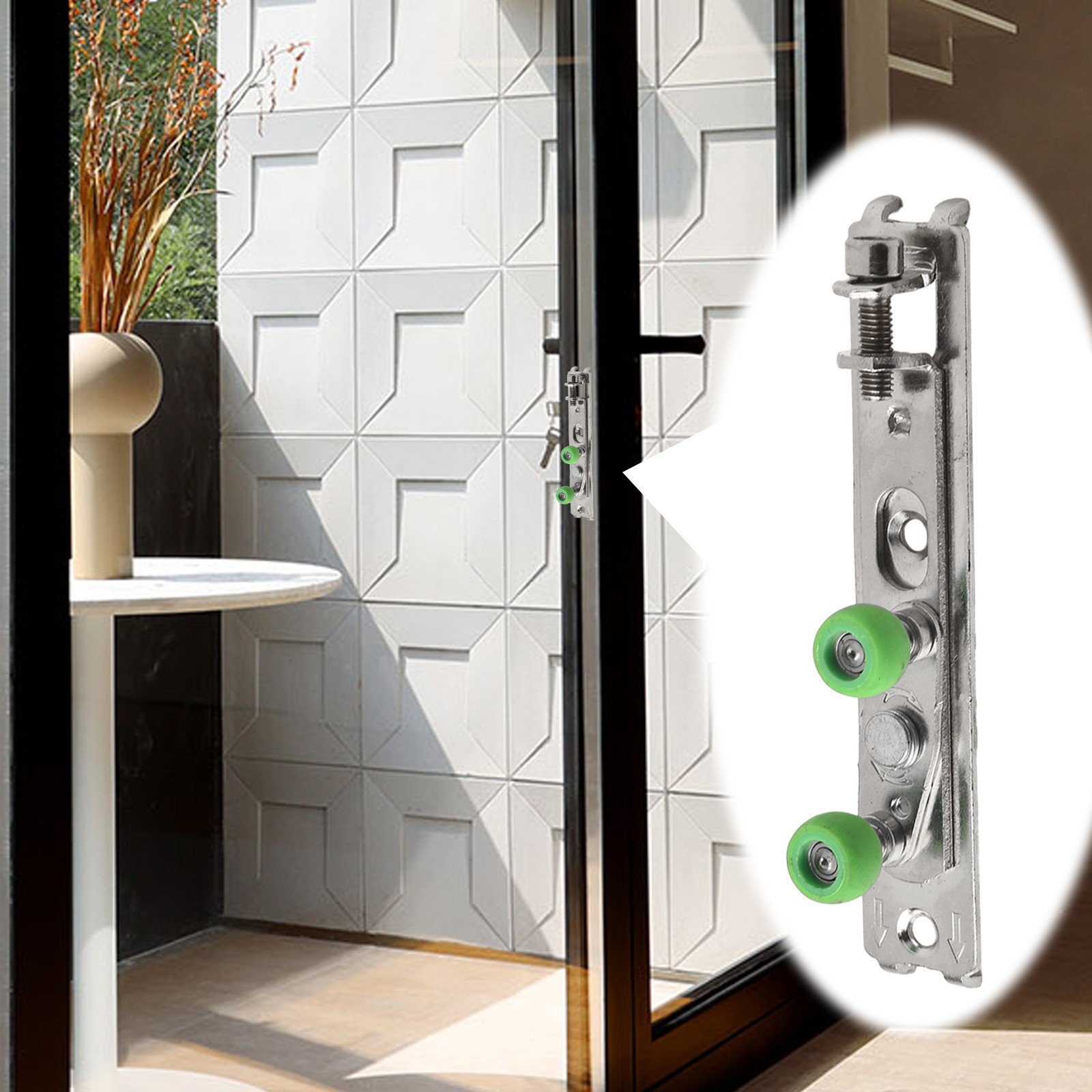 Goodhd Sliding Door 1-Way Positioning Wheel Adjustable Anti-Sway Upper ...