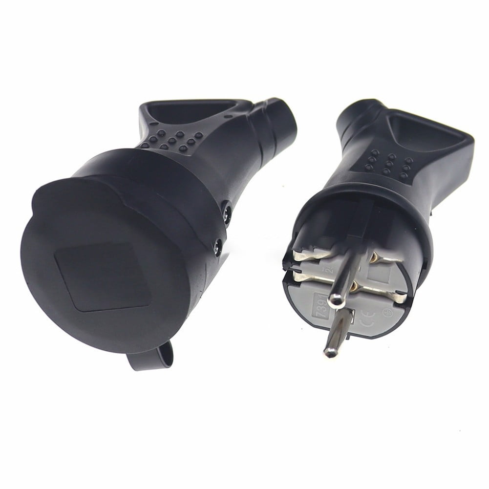Goodhd Socket Rubber Waterproof Electrical Grounded Eu Connector 16A 250V-Socket And Plug ...