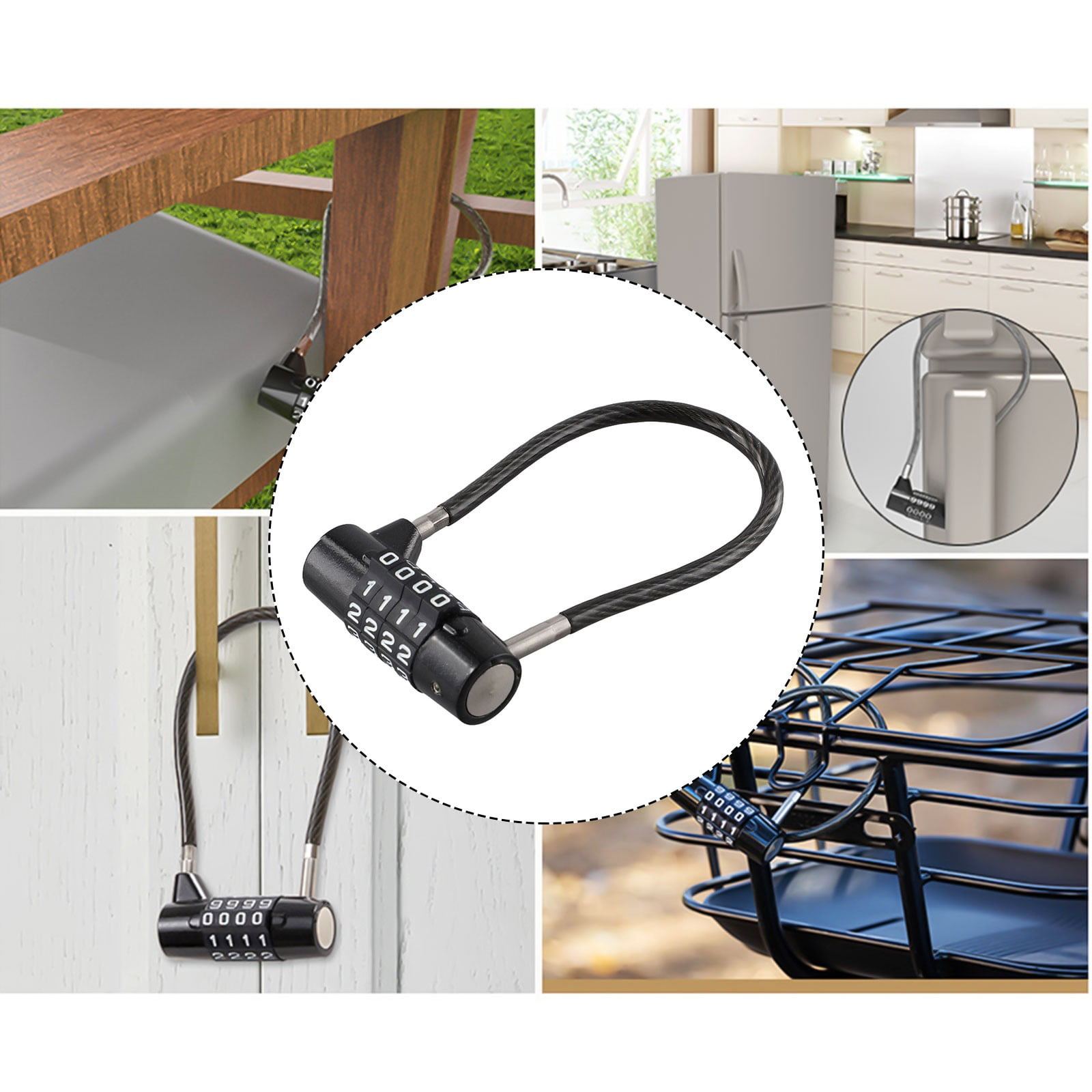 Goodhd Soft Steel Wire Password Lock Refrigerator Cabinet Door Lock ...