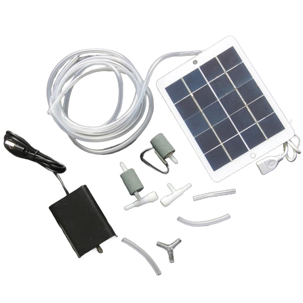 Goodhd Solar Oxygen Air Pump Kit For Aquarium Fish Tank Solar Powered ...