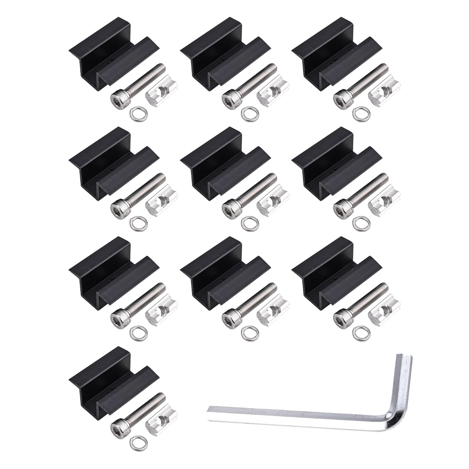 Goodhd Solar Panel Middle Clamp Aluminum Black With Wrench Solar Slot ...