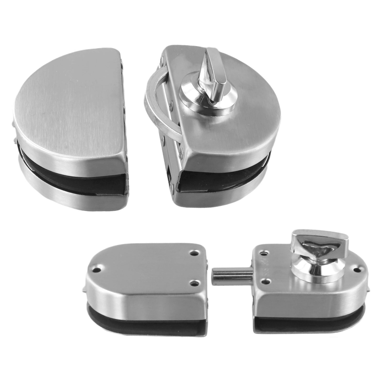 Goodhd Stainless Steel Double Glass Door Locks, Push-Pull Locks Double ...