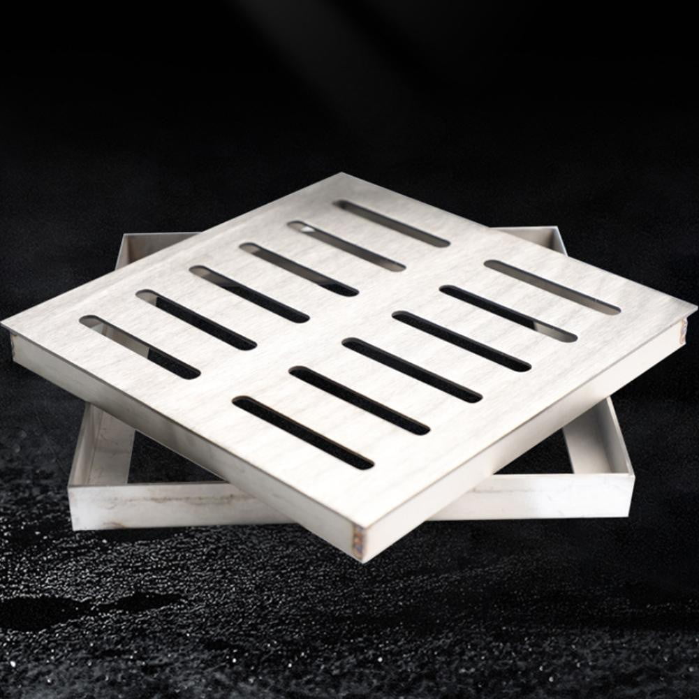 Goodhd Stainless Steel Drain Grate Outdoor Drainage Cover Channel Grate Rainwater-200*200*30*3Mm ...