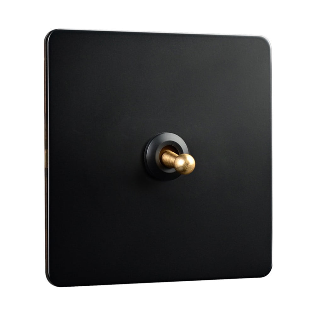 Goodhd Stainless Steel Wall Toggle Light Switch 86mm Panel 1 Way Brass ...