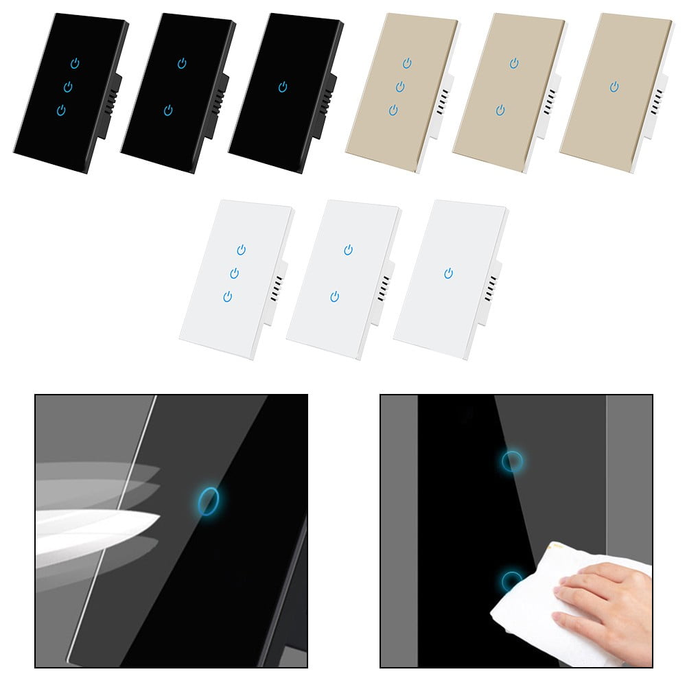 Goodhd Touch Light Switch 2 3 Gang Wall Switch Glass Panel Led ...