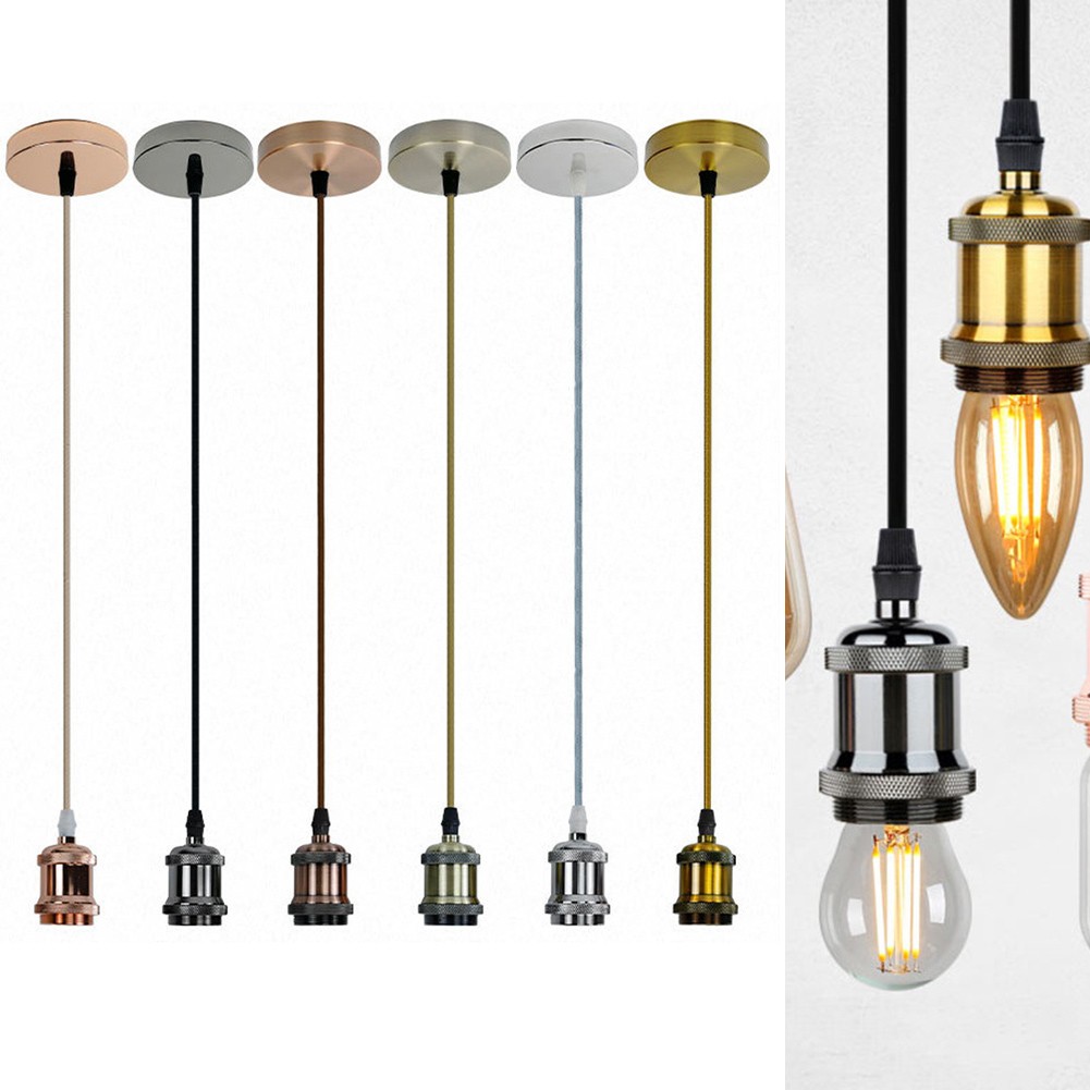 Goodhd Vintage Ceiling Pendant Fitting,E27 Lamp Pendant Light Fitting ...