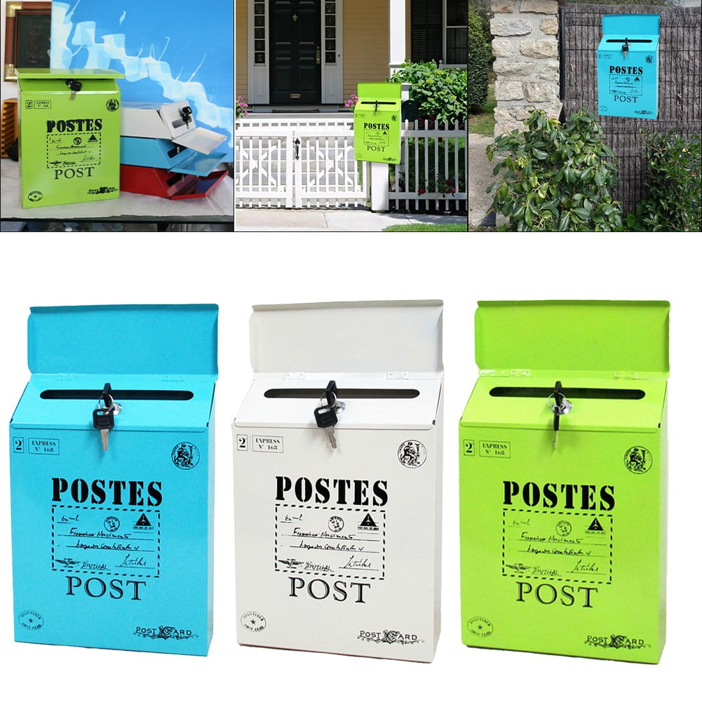 Goodhd Vintage Wall Mount Mailbox Mail Retro Postal Letter Newspaper ...
