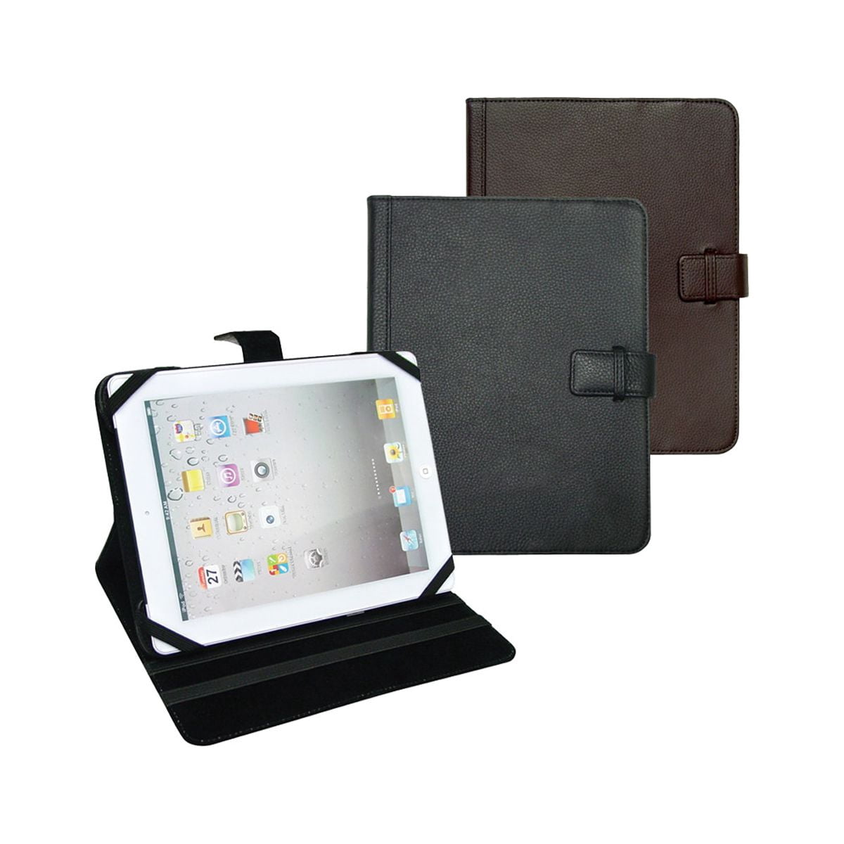Goodhope Grain Cowhide Leather Universal Tablet E-reader Case Brown ...