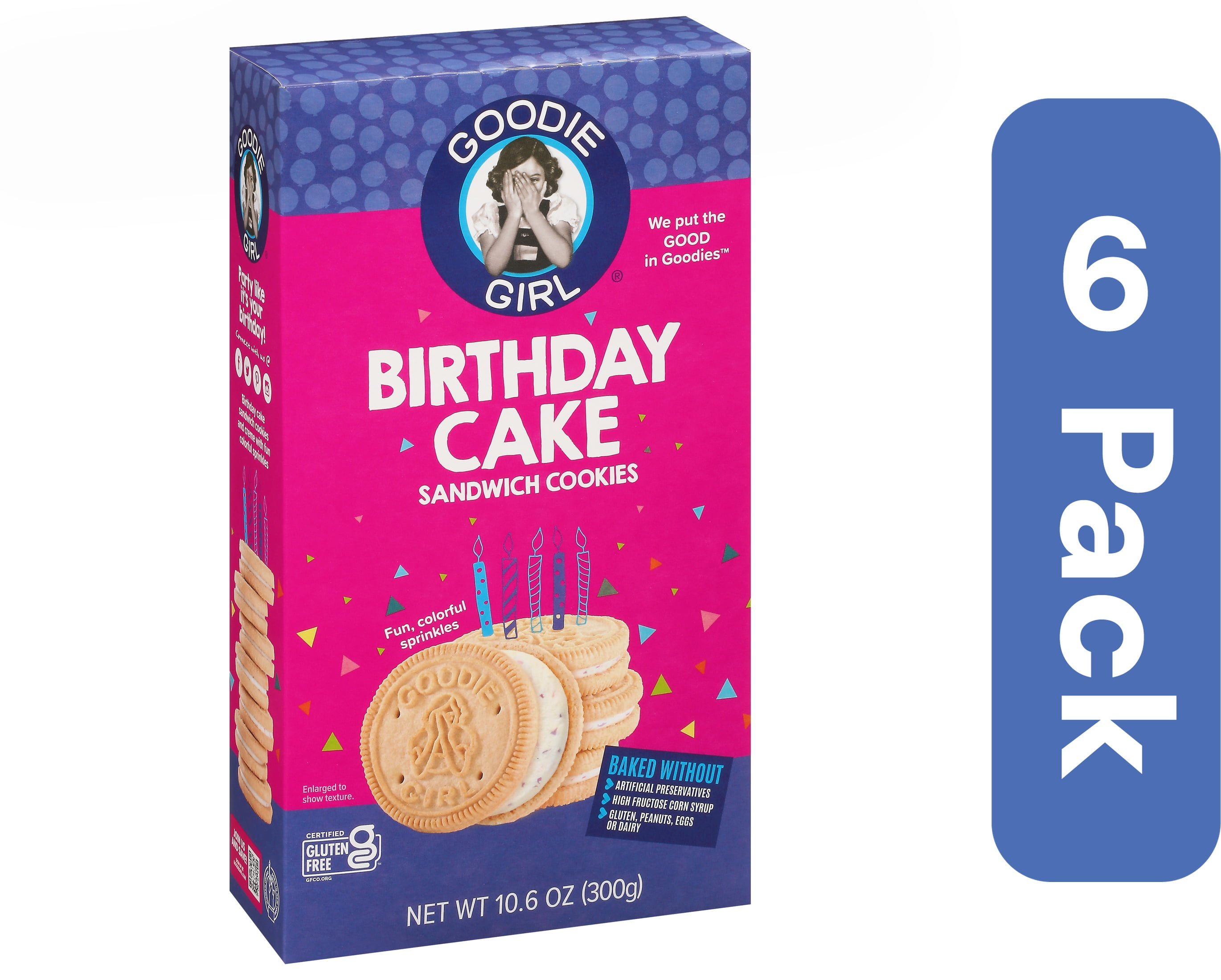 Goodie Girl Cookie Birthday Cake Creme 10.6 oz (Pack Of 6) - Walmart.com