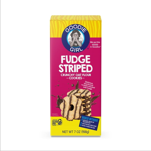 Goodie Girl Cookies Gluten-Free Fudge Striped Cookies, Shelf-Stable, 7 ...