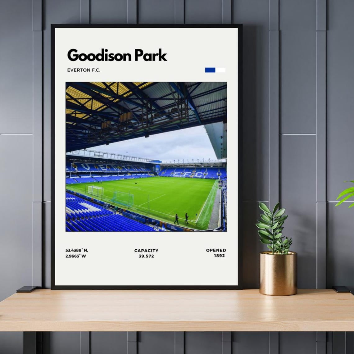 Goodison Park Print - Home of Everton F,C,, Unframed Poster Size 12x18 ...