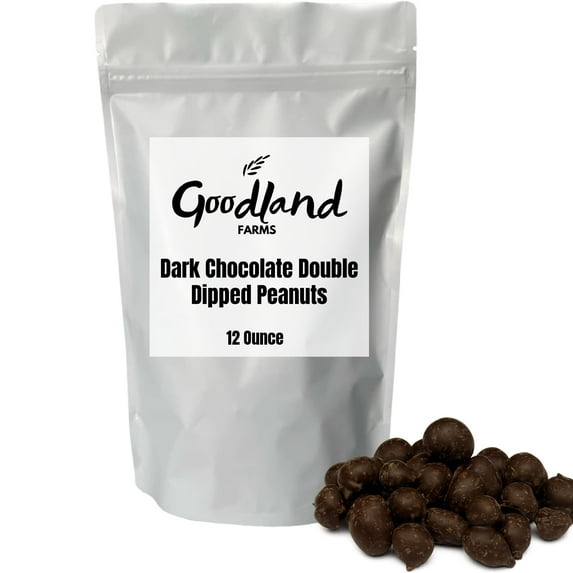 Goodland Farms Dark Chocolate BCF26 Double Dipped Peanuts | 12 Ounce ...
