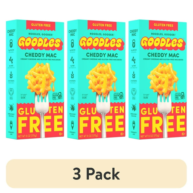 (3 pack) Goodles Gluten Free Cheddy Mac Creamy Cheddar Protein Macaroni ...