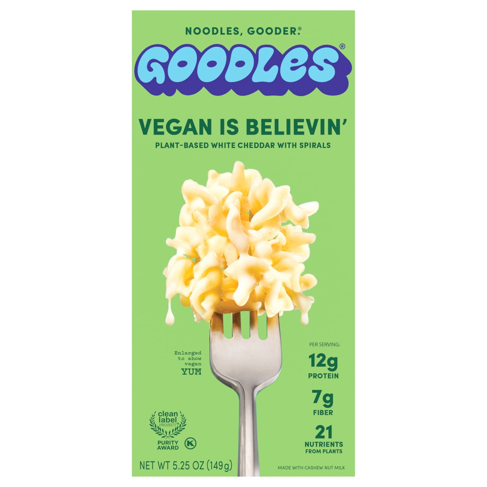 Goodles - Mac&chs Vegan Is Believin - CS of 12-5.25 OZ - Walmart.com