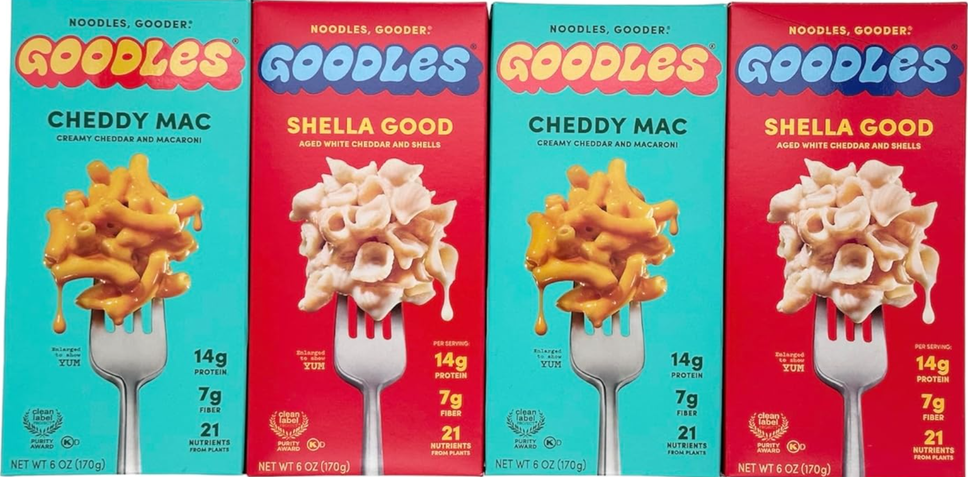 Goodles, Variety 4pk Mac & Cheese, Shella Good & Cheddy Mac 6.0 oz ...
