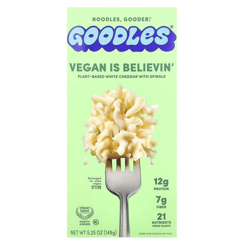 Goodles, Vegan Is Believin', Plant-Based White Cheddar With Spirals, 5. ...