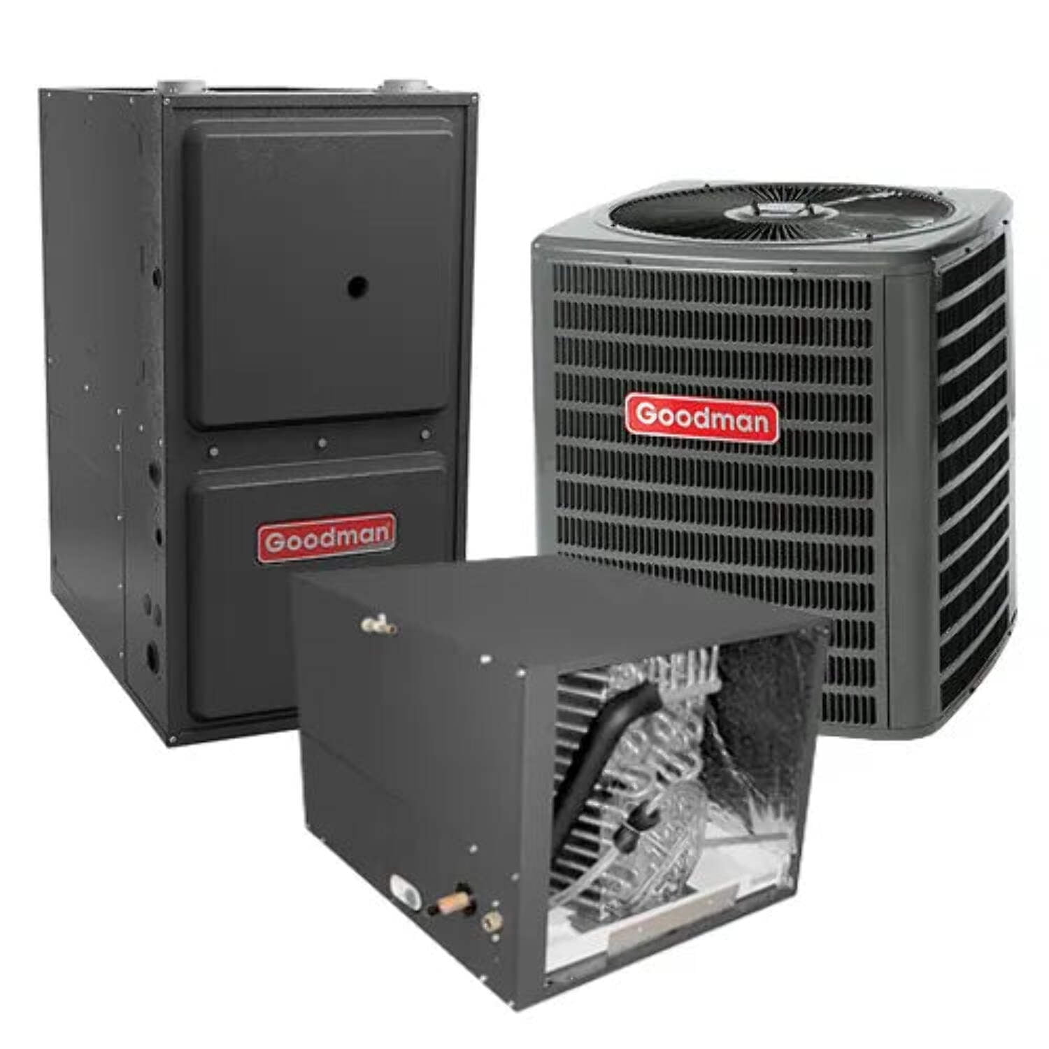 Goodman 1.5 Ton 14.5 SEER 80% 60,000 BTU Gas Furnace and Air ...