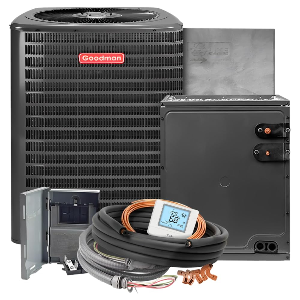 Goodman 13.4+ SEER2 Condenser AC Unit & 21" Vertical Evaporator Cased ...