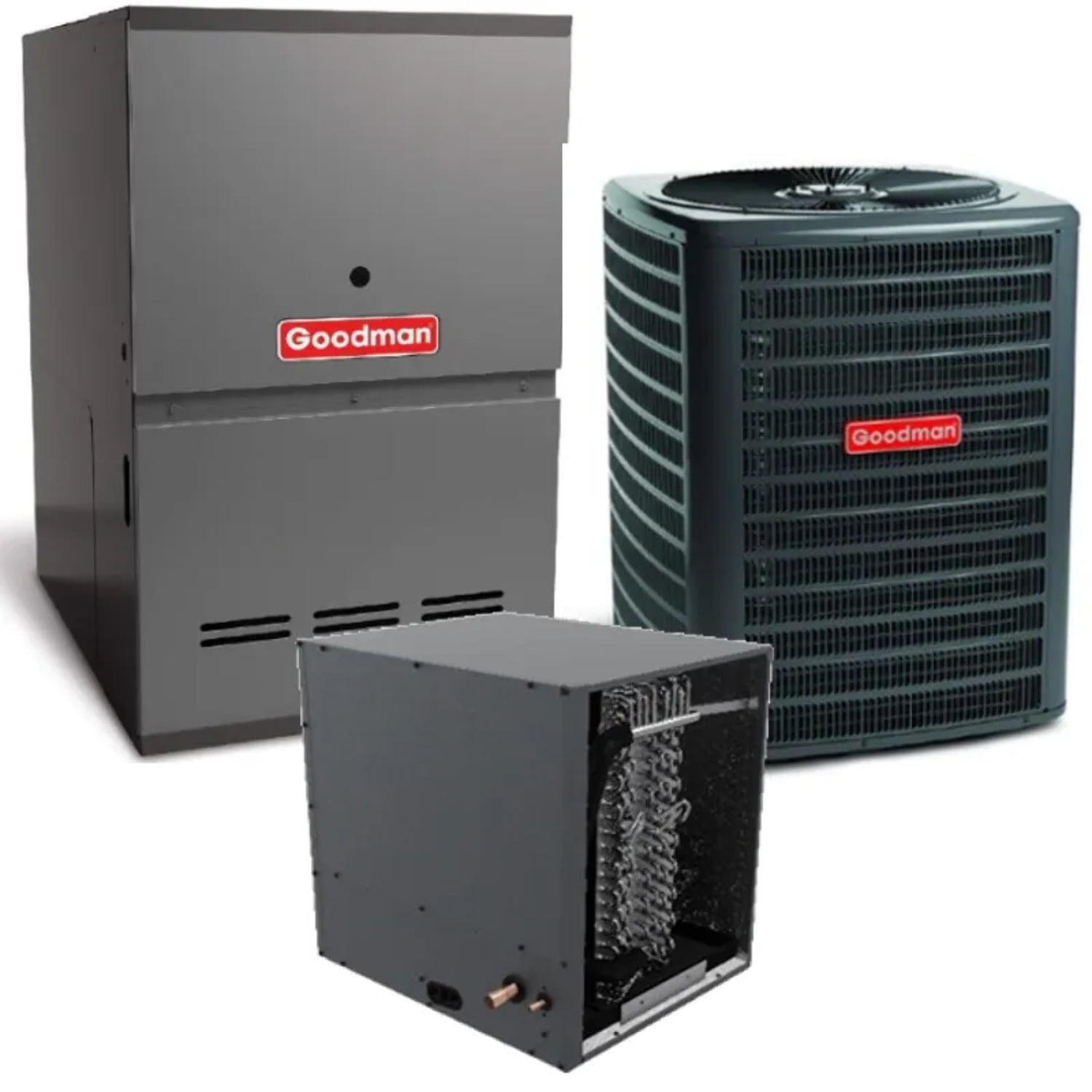 Goodman 14.5 SEER 2.5 Ton HVAC System Upflow GM9S960603BN CAPTA3026B4 ...