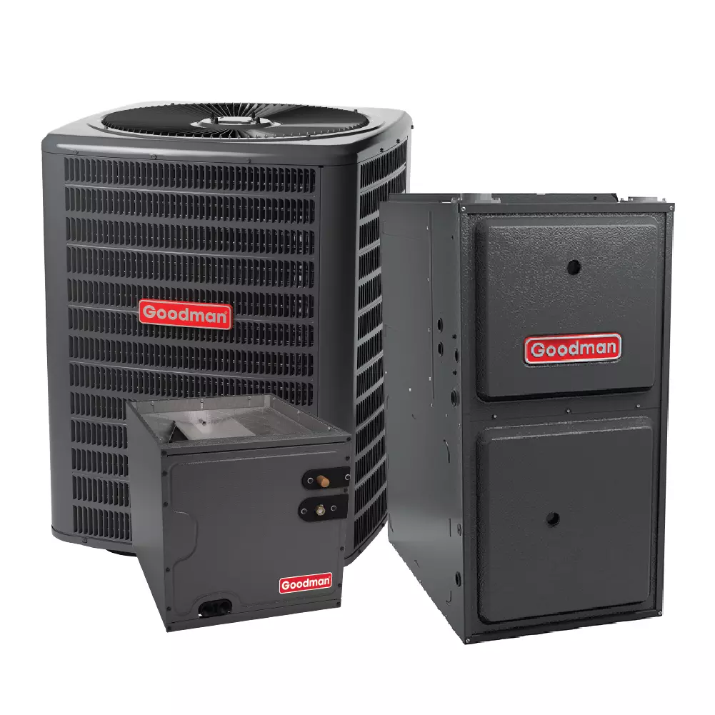 Goodman 2 Ton 14 SEER2 96% AFUE 80,000 BTU Gas Furnace & R32 Air ... Goodman 2 Ton 14 SEER2 96% AFUE 80,000 BTU Gas Furnace & R32 Air ...