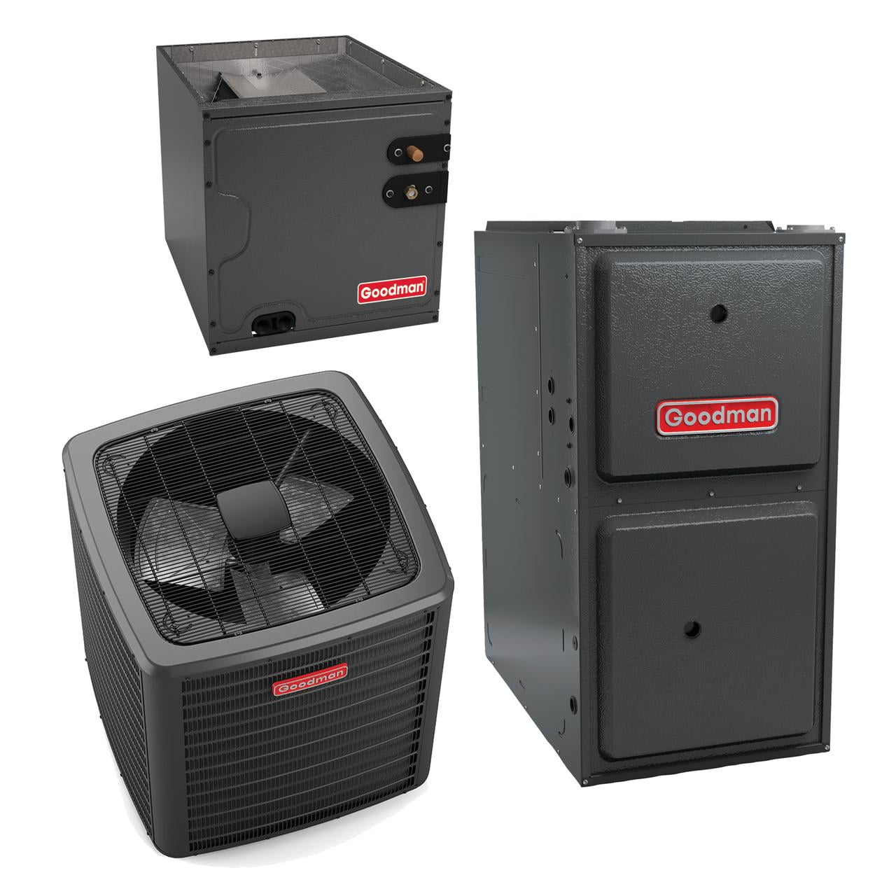 Goodman 3.5 Ton 13.4 SEER2 R-32 100,000 Btu 96% Afue 2-Stage Gas System ...