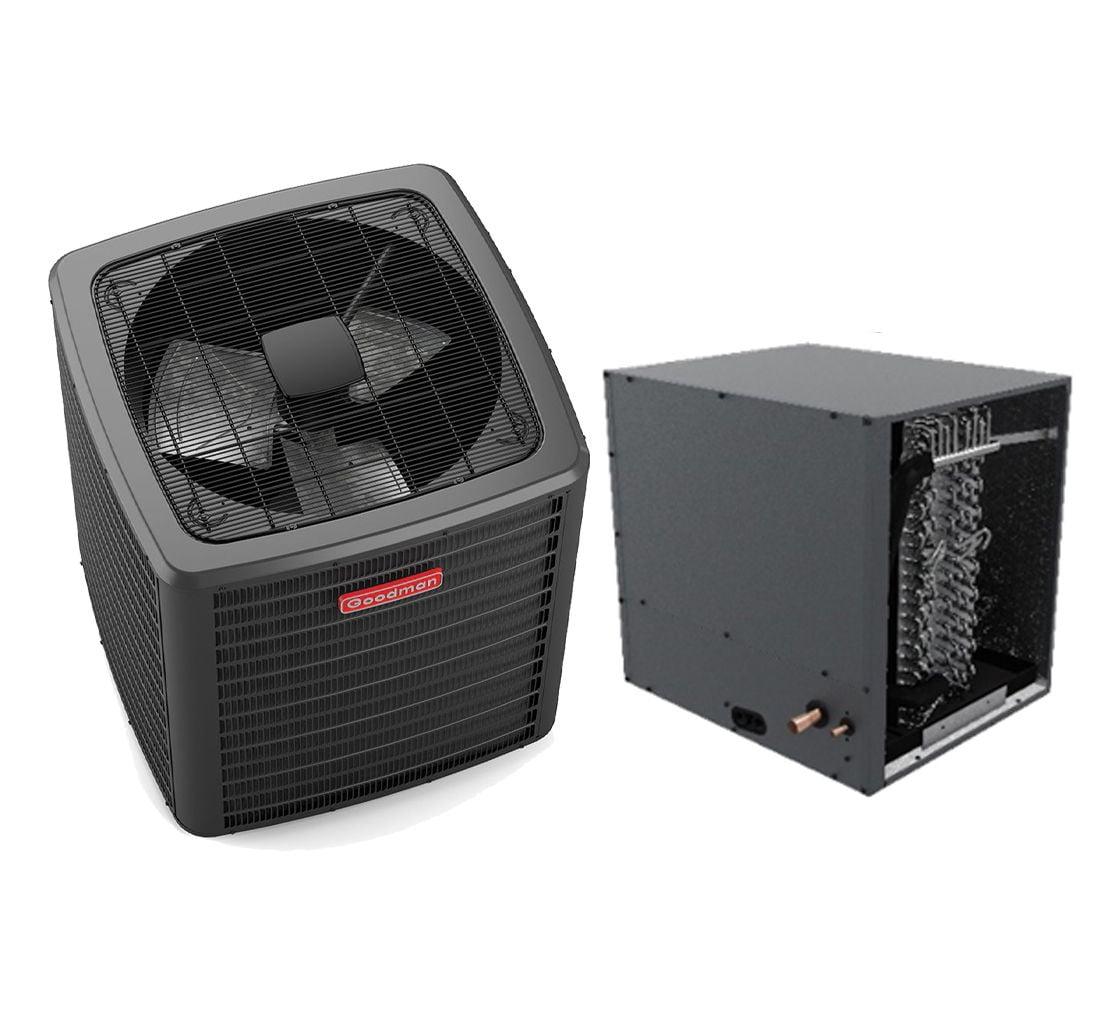 Goodman 4 Ton 13.4 SEER2 R-32 Air Conditioning Condenser and Horizontal ...
