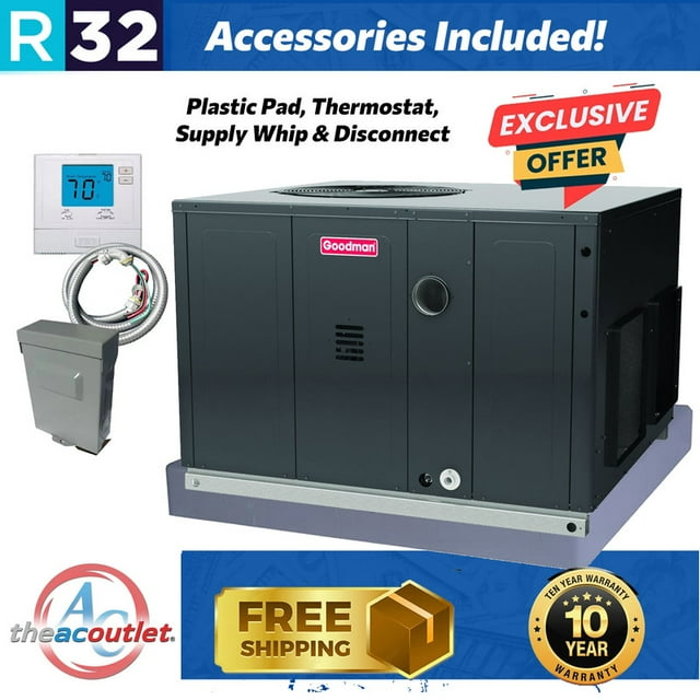 Goodman 5 Ton 13.4 SEER2 R-32 120,000 Btu 81% Afue Gas Package A/C Unit ...